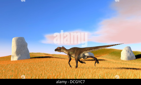 Utahraptor dinosaur, side view on black background Stock Photo - Alamy