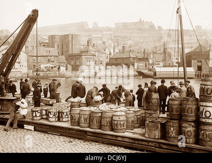 Whitby Fishermen Victorian period Stock Photo - Alamy