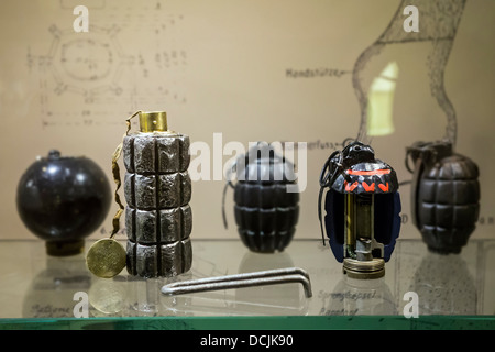 WWI hand grenades of the First World War One in the Memorial Museum ...