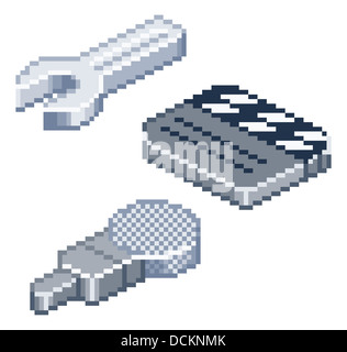 Pixel art clapperboard icon, vector illustration Stock Photo - Alamy