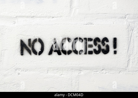 no access exclamation stencil print on the white brick wall Stock Photo ...