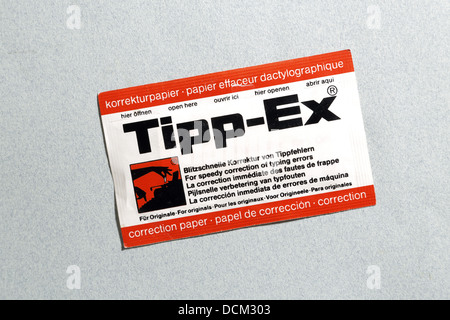 Tipp-Ex Typewriter Correction Papers Stock Photo - Alamy