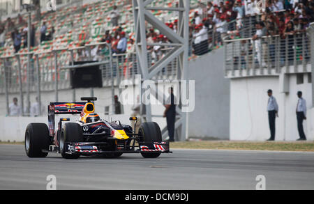 Neel Jani from Switzerland driving a demo on the new race track in a ...