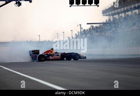 Neel Jani from Switzerland driving a demo on the new race track in a ...