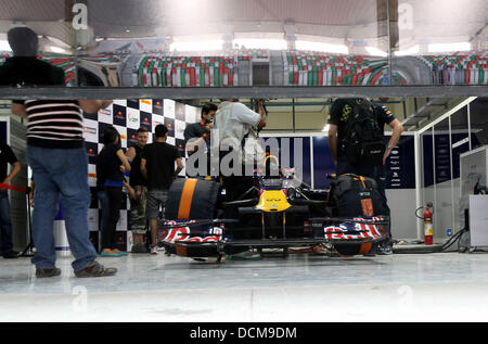 Neel Jani from Switzerland driving a demo on the new race track in a ...