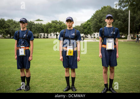 Citadel freshmen known as knobs line up as they spend their first day ...