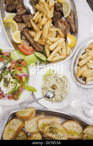 Greek salad, table setting, taverna, restaurant, Falasarna, Phalasarna ...