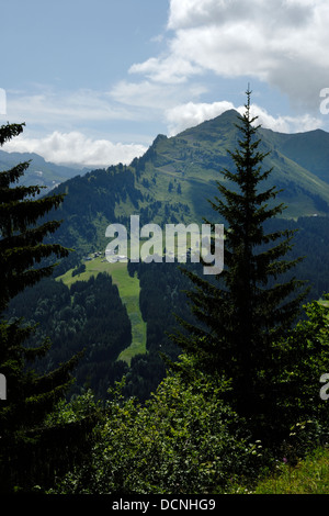 Pointe de Nyon mountain near Morzine a french alpine town, summer time ...