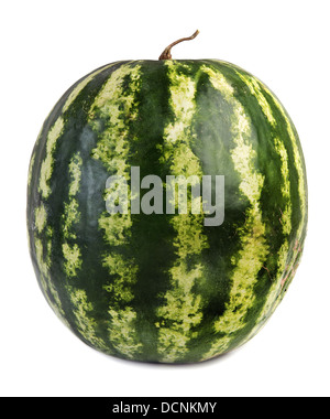 Fresh striped organic watermelon with water drops copyspace close up ...