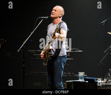 Sting performs on stage at Massey Hall during his 'Back To Bass Tour ...