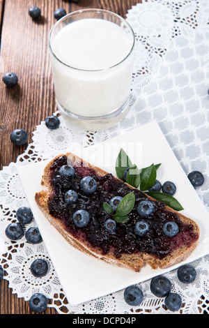 Slice of bread with fresh made Blueberry Jam Stock Photo - Alamy