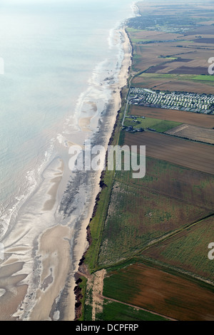 aerial view of the East Yorkshire coast and North Sea, north of ...
