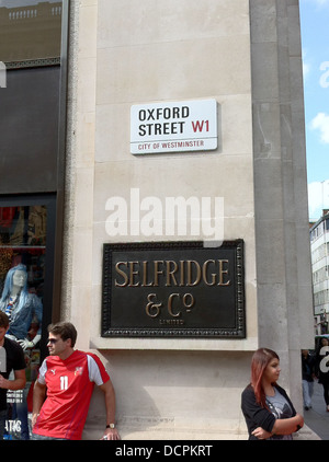 Selfridges Department Store sign, Oxford Street, London, England, UK ...