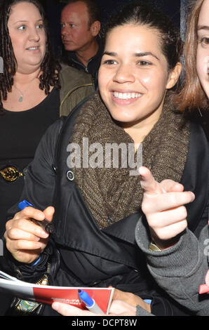 America Ferrera leaving the Garrick Theatre after her 2nd night ...