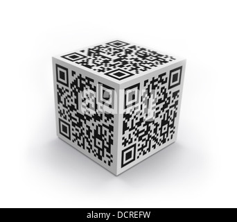 3D cube with QR code Stock Photo - Alamy
