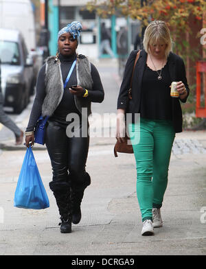 X Factor finalist Misha Bryan arriving at rehearsals London, England ...