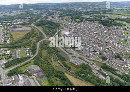 Aerial photograph of Bargoed Stock Photo - Alamy
