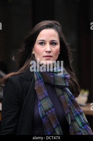 Pippa Middleton heading to work in west London wearing a stylish navy ...