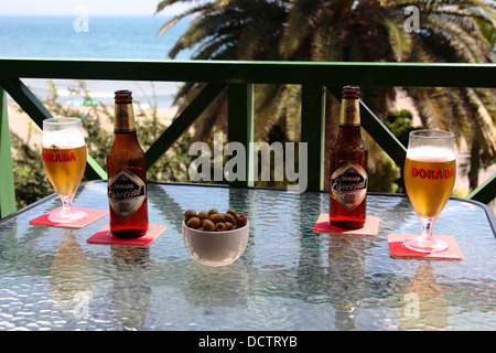 Dorada Especial, beer brewed in Tenerife, Canary Islands Stock Photo ...