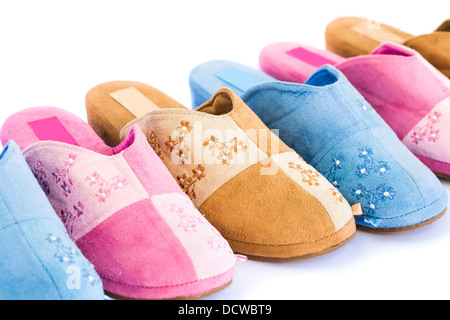 Colorful slippers isolated on white background Stock Photo - Alamy