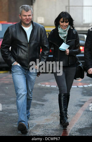 Adrian Chiles and Christine Bleakley at a pub after presenting Daybreak ...