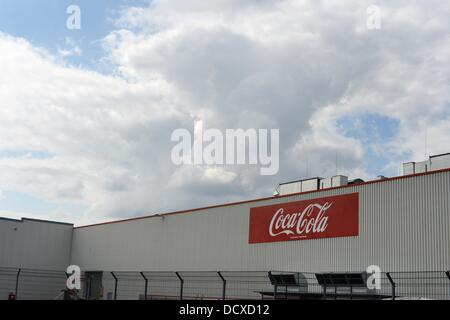 The logo of Coca-Cola is pictured on a building of the Coca-Cola ...