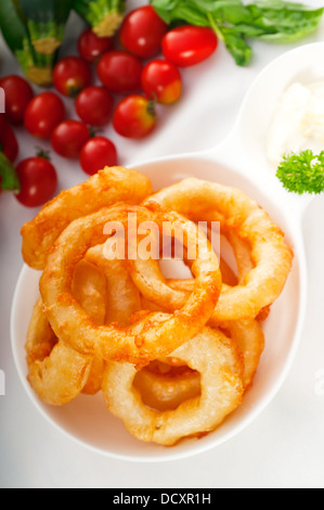 golden deep fried onion rings Stock Photo - Alamy