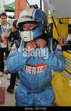 Brian Johnson of AC/DC appears during testing for Rolex Sports Car ...