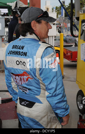 Brian Johnson of AC/DC appears during testing for Rolex Sports Car ...