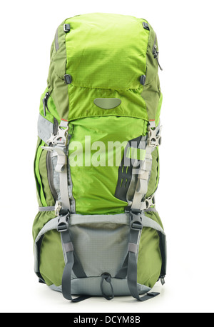 green backpack isolated on white Stock Photo - Alamy
