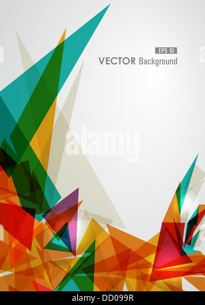 Trendy yellow and red transparent triangles abstract background ...