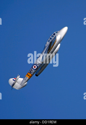 Cold war 1950's vintage ex-RAF Meteor jet fighter at Duxford Classic ...