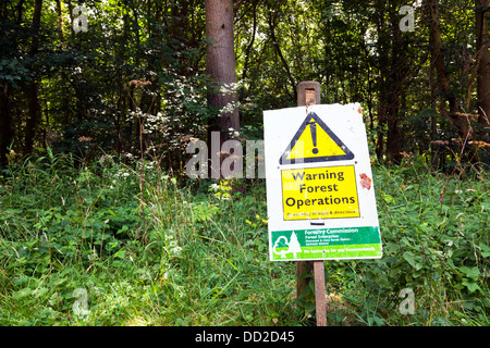 Forestry Commission Forest Operations Warning Sign fence trees No ...