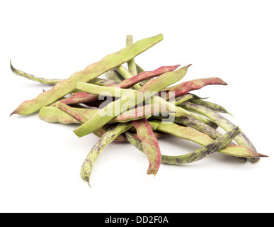 Green fresh string beans on a plate, vegetables, healthy food label ...