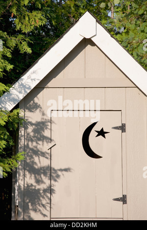 Wooden Outhouse With Crescent Moon And Star Cut Out On Door; Flesherton ...