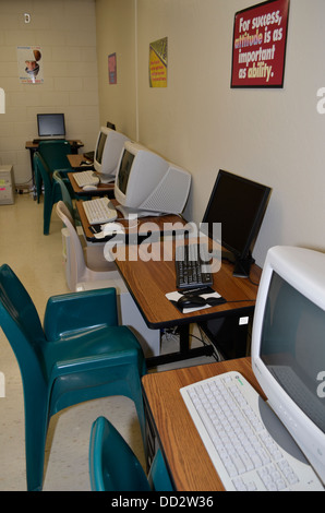 Computers for inmate use in a maximum security prison library. Lincoln ...