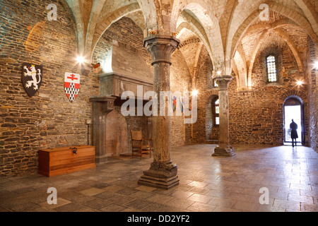 Interior of the Gravensteen medieval castle in the old town of the city ...