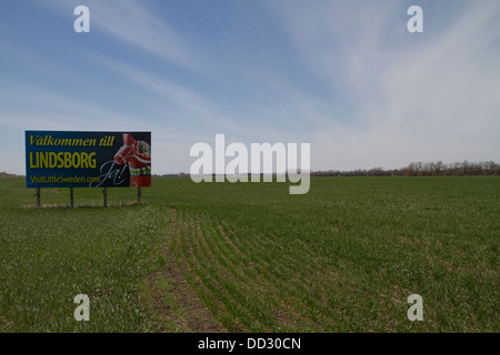 Sign. Welcome to Lindsborg, Little Sweden. Kansas Stock Photo - Alamy