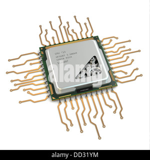 CPU. Gears inside processor on white isolated background. 3d Stock ...