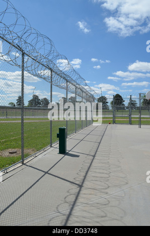Exercise yard in the maximum security prison complex on Robben Island ...