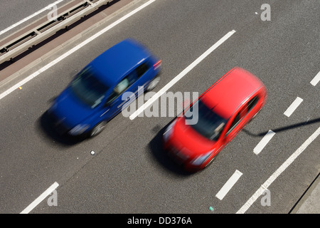 Overhead View Of Highway With Traffic Cars Stock Photo: 162992078 - Alamy