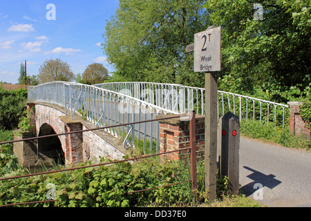 Old Weak Bridge over the River Mole at Mickleham between Dorking and ...