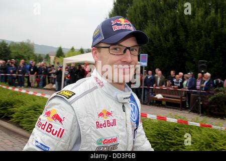 Finnish driver Jari-Matti Latvala and co-driver Janni Hussi steer their ...