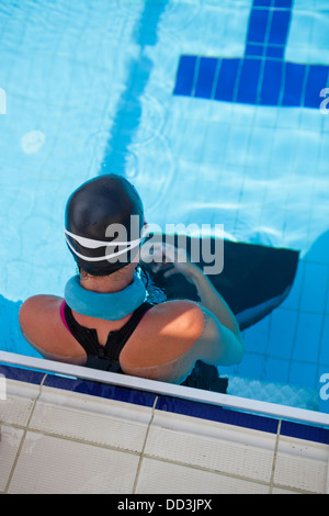 Training with Monofin Stock Photo - Alamy