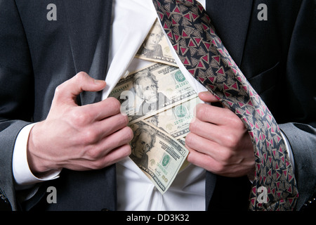 Rich Man Showing Off His Money Stock Photo - Alamy