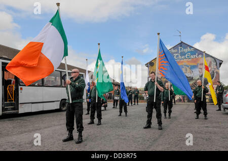 Irish tricolour flags at republican graves in Derry City Cemetery Stock ...
