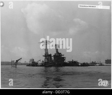 A starboard quarter view of the battleship USS NEW JERSEY (BB 62 ...