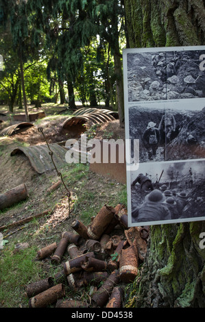 Piles of WWI rusty shells and remains of First World War One trench at ...
