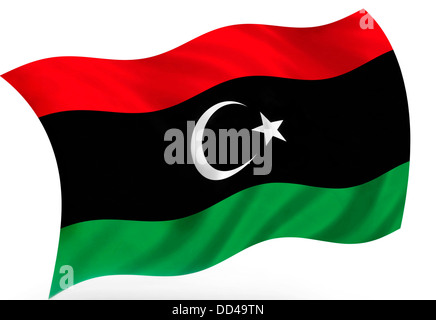 Libia Flag. 3d illustration of the waving national flag with a copy ...