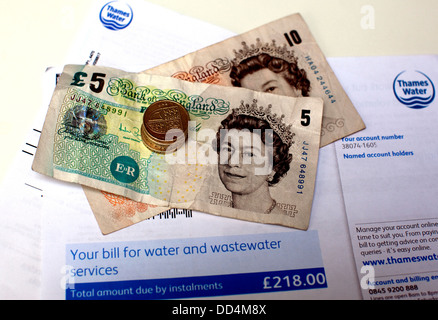 Thames Water residential bill for water & wastewater services, London ...